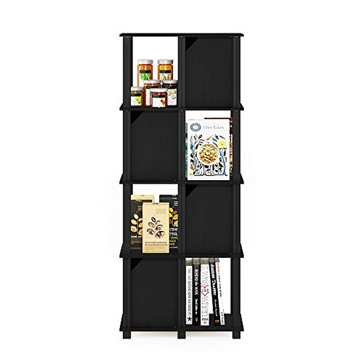 Furinno Brahms Storage Shelf, 5-Tier, Black Oak/Black