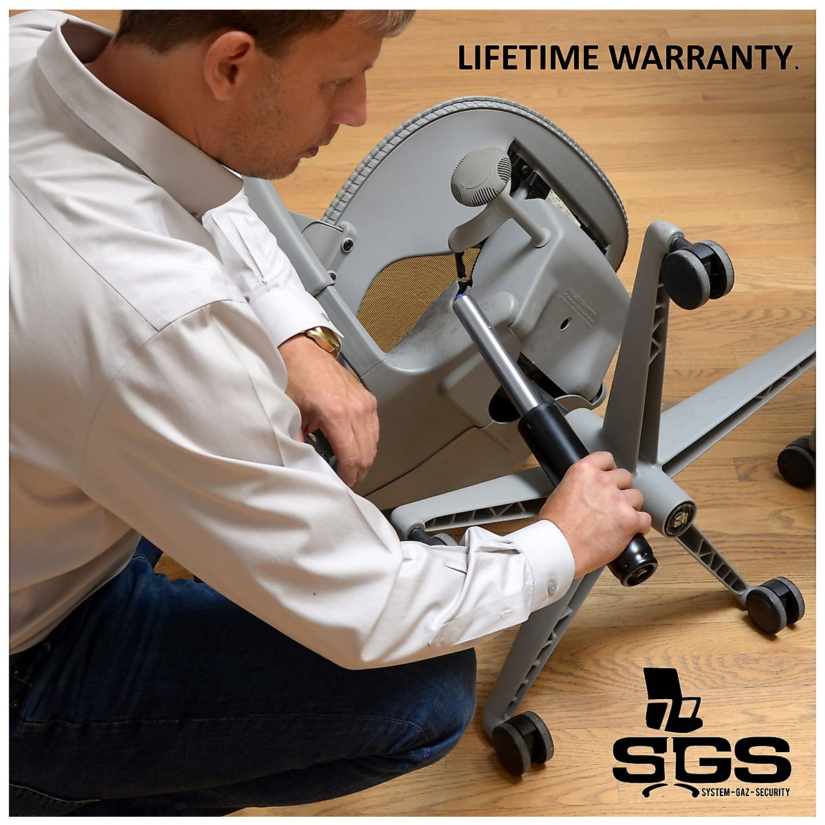 SGS-Office Chair Cylinder Replacement Parts-6 Inches-Tall Person-Gas Lift with Standard Diameters-Hydraulic Pneumatic Piston Can Be Used for Desk Chairs, Executive, Computer Chairs