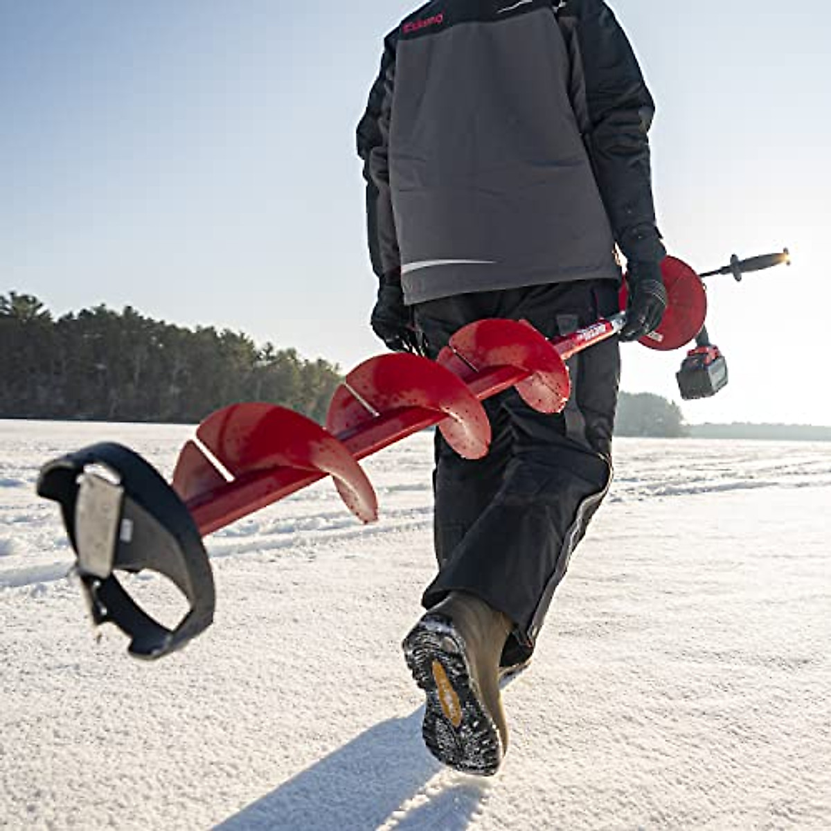 Eskimo 35600 Pistol Bit 8" Ice Auger Drill Adaptive Ice Auger Weighs only 3.9 Pounds, Centering Point, Redrills Old Holes Easily Extremely Fast Cutting, 42",3-Year Warranty