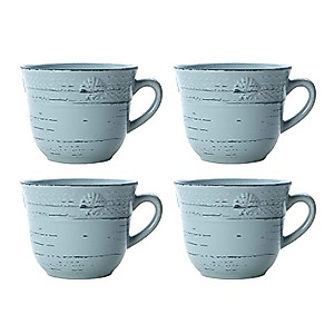 Pfaltzgraff Trellis Coastal 16-Piece Dinnerware Set, teal