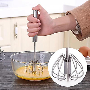 2 Stainless Steel Egg Beaters Household Mini Semi-Automatic Cream Beaters Stainless Steel Egg Beaters Eggs