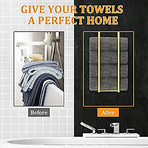 Birosnsy Towel Racks for Bathroom Wall Mounted Rolled Towel Holders Towel Storage Organizer for Small Bathroom Mounted Towel Rack Holds Hand Towels Robes Towels Washcloths in Bathroom/RV/Camper Gold