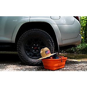 ust FlexWare Collapsible Sink 2.0 with 4.23 Gal Wash Basin for Washing Dishes and Person During Camping, Hiking and Home, Orange, One Size (20-12268)