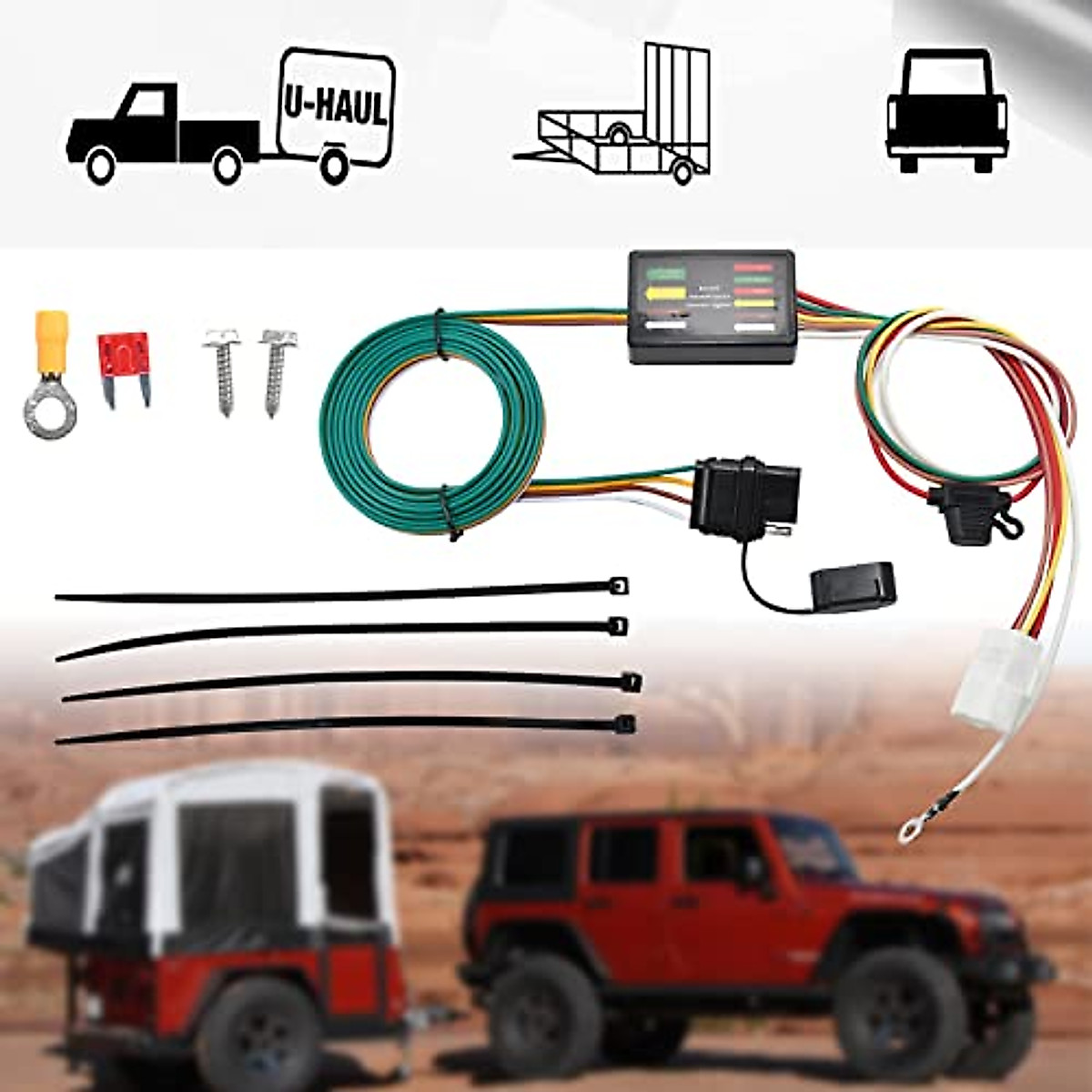 RED WOLF 4 Pin Trailer Wiring Harness Connector for Subaru Forester 2009-2020, Outback 2010-2022, Crosstrek 2013-2015, Ascent 2019-2022 Add 4 Way Towing Wire Cable Extension Plug for Towing