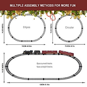 Electric Train Sets for Boys Girls Metal Alloy Christmas Trains Toys Steam Locomotive, Passenger Carriages, Tracks, Light & Sounds Rechargeable Birthday Gifts for Kids 3 4 5 6 7 8 + Years Old Red …