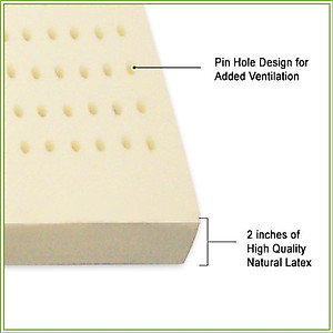 OrganicTextiles 100% Organic Latex Mattress Topper, King Size 2" Thick, Firm, Soft Bamboo Bed Topper Cover Included