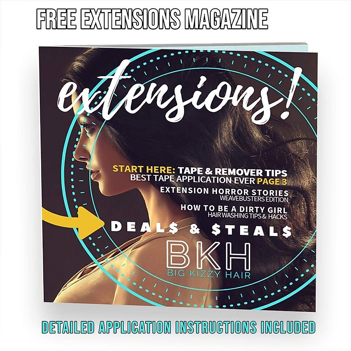 Single Sided Tape for Hair Extensions by Big Kizzy (72 tabs) - Extra Hold - Easy Install & Removal Replacement Tape for Thin, Fine Hair, 4cm x .8cm Tape for Extensions, Professional Extension Tape