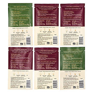 Teeccino Herbal Coffee Sampler - 6 x 30g Trial Size Chicory Coffee Alternatives - French Roast, Vanilla Nut, Hazelnut, Mocha, Maca Chocolate, Java – Prebiotic, Caffeine Free & Acid Free
