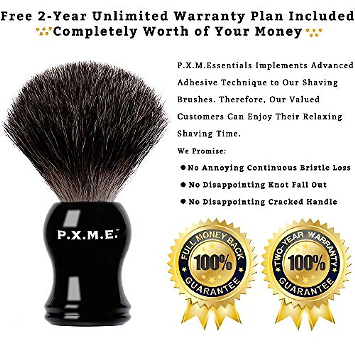 Shaving Brush for Men Shaving Soap the Art of Mens Shaving Kit Non-Shed Premium Shave Brush for Men Handmade by Professional Maker Since 1980 - Soft Natural Pure Badger Hair with Black Plastic Handle