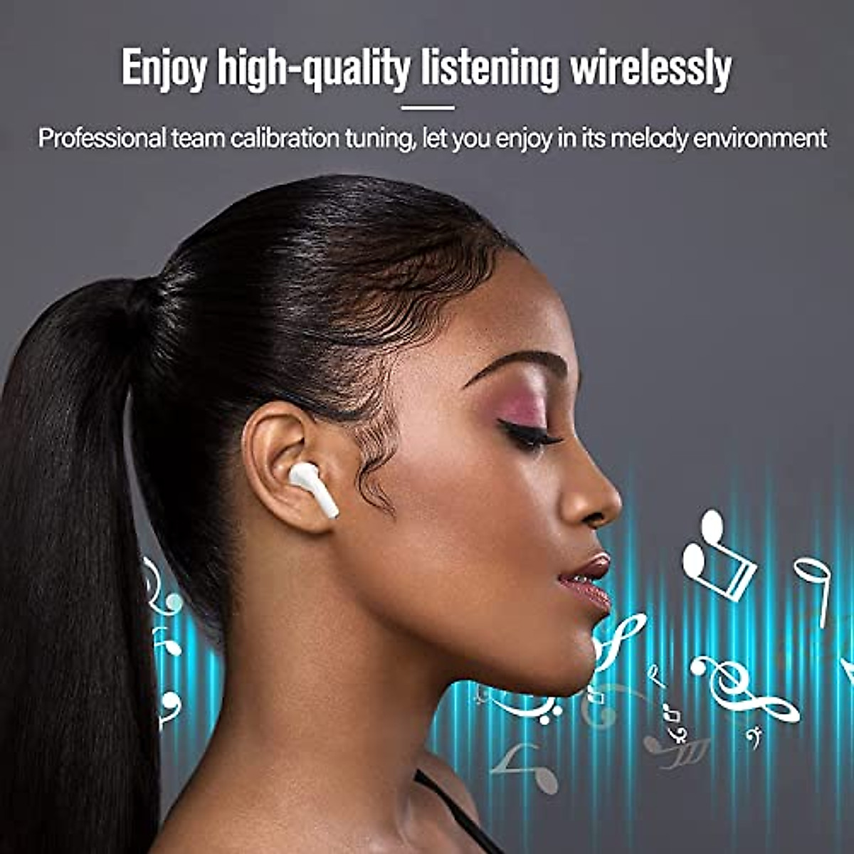 Wireless Headphones, Wireless Earbuds Bluetooth 5.2 Headphones 3D HiFi Stereo Headphones Noise Cancellation in-Ear Built-in Mic with Charging Case, Earphones for iPhone/Samsung/airpod case/Android/iOS