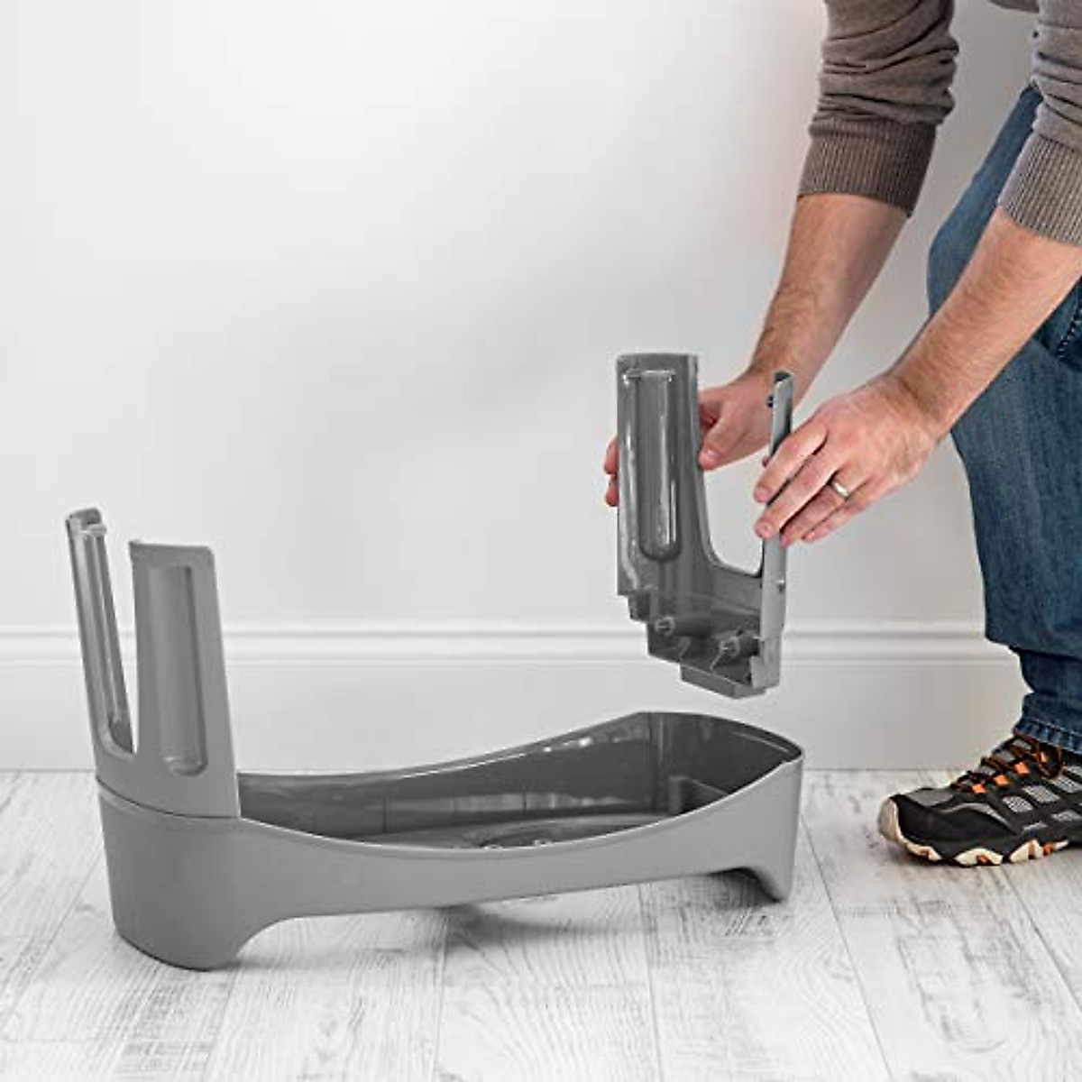 IRIS USA Large Elevated Pet Feeder with Attachable Legs and 2 Stainless Steel Bowls, For Small to Large Dogs Cats with 2 Quart Bowls and 12"H Legs Raised Pet Feeding Station, Dark Gray