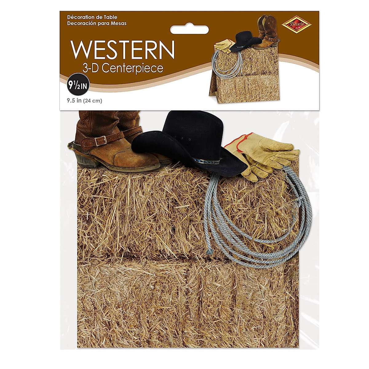 Beistle 3-D Western Centerpiece, 9.5" Tall - Desert-Themed Table Decoration for Cowboy Old Wild West Birthday Parties