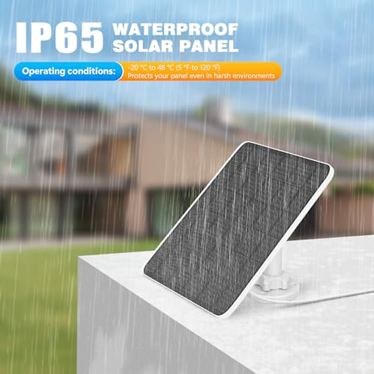 Solar Panel for Ring Doorbell, 6W Solar Panel Compatible with Ring Video Doorbell 2, Video Doorbell 3, Video Doorbell 3+, Video Doorbell 4 and Video Doorbell Plus