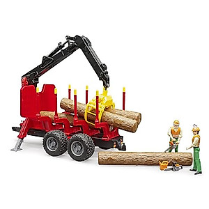 Bruder Forestry Trailer with Crane Grapple and 4 Logs
