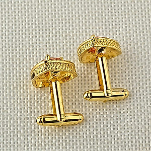 V & L Crystal Cuff links – Fancy Unique Elegant Sparkling Luxury Gem Stone Cufflinks for men in Triangle - Perfect for Wedding, Formal, Suit, Business and Groom Cufflink (Gold)