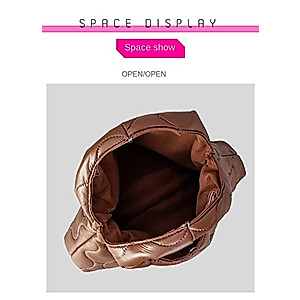 HACODAN Puffer Tote Bag Fashion Quilted Bag for Women Designer Puffy Purse Handbags Down Padded (Brown)