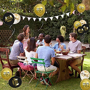 We Appreciate You Decorations Black Gold Appreciate You Banner Yard Sign with Balloons Thank You for All You Do Banner Perfect for Employee Staff Appreciation Gifts Appreciation Party Decor