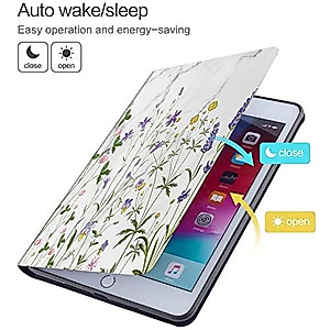 TPU Case for iPad Mini 4 / iPad Mini 5 (5th Generation 2019), Auto Sleep/Wake with Apple Pencil Holder [Anti Fingerprint][Anti Dirt][Waterproof][Anti Scratch] Case Cover (Country Garden)