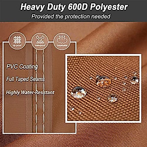 NettyPro Outdoor Patio Cushion Storage Bags Water-Resistant Extra Large 9 Ft Christmas Tree Cushion Bags for Storage, 65 x 20 x 28 Inch, Brown