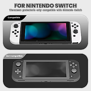 eXtremeRate 2 Pack Black Border Transparent HD Clear Saver Protector Film, Tempered Glass Screen Protector for Nintendo Switch [Anti-Scratch, Anti-Fingerprint, Shatterproof, Bubble-Free]