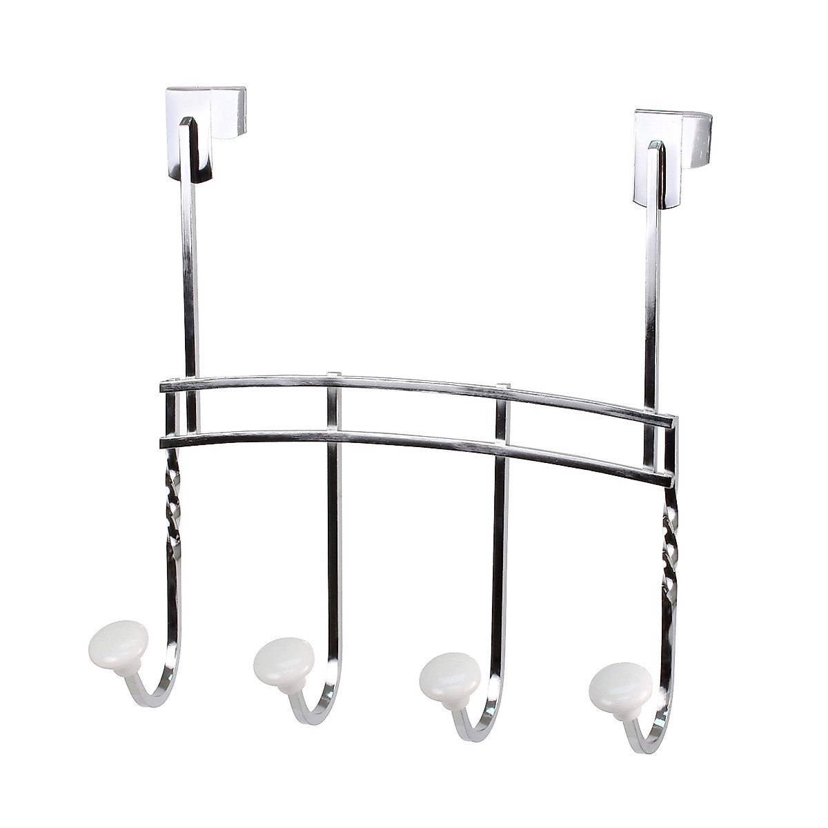 Spectrum Diversified Cambridge Over The Door 4 Hook Rack for Storage and Organization of Entryway Bedroom and More, Chrome