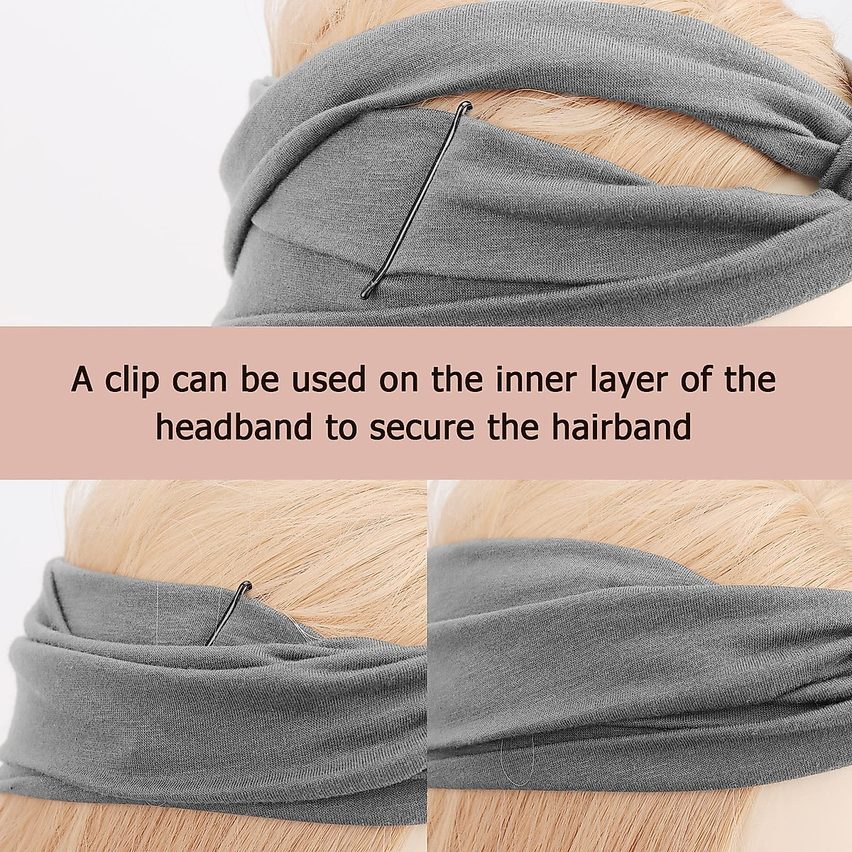 DRESHOW 4 Pack Headbands for Women Yoga Knotted Headbands Elastic Criss Cross Hair Accessories Sports Head Wrap Non Slip