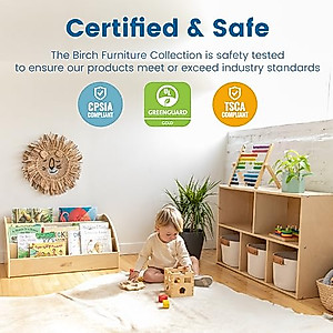 ECR4Kids Streamline 10 Cubby Tray Cabinet with Scoop Front Storage Bins, 5x2, Classroom Furniture, Contemporary