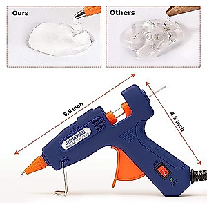 Gluerious Mini Hot Glue Gun with 30 Glue Sticks for Crafts School DIY Arts Home Quick Repairs, 20W, Blue (With Finger tips)