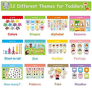 SGVV90 Preschool Learning Activities Busy Book Montessori Toys for Toddlers Kids-Sensory Quiet Books-Educational Preschool Activity Binder-Ideal Gift for Kids (12 Themes) (12 Themes)