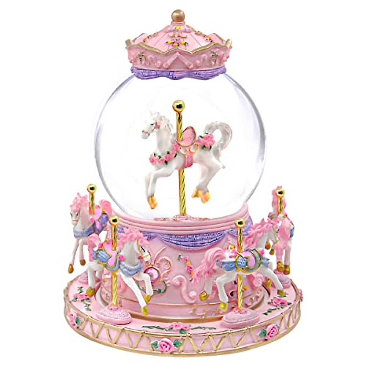 Carousel Horse Music Box Gift, Carousel Snow Globe with Lights Gifts for Kids Daughter Woman Girls Mom Wife Christmas Birthday Valentine Play You are My Sunshine