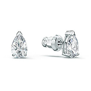 SWAROVSKI Stilla Attract Jewelry Set, Pendant Necklace and Stud Earrings with Sparkling Clear Drop-Shaped Crystals on a Rhodium Finish Setting, Part of the Stilla Attract Collection
