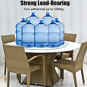 Lazy Susan Tempered Glass Heavy Duty Turntable Round Dining Table Swivel Large Tabletop Serving Plate Transparent Rotating Tray with Silent Bearing Centerpieces ( Battery *1 : Ø 60cm/24in )