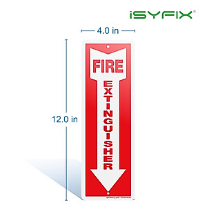 iSYFIX Fire Extinguisher Sign – 2 Pack 4x12 Inch – 100% Rust Free .040 Aluminum Signs, Laminated for Ultimate UV, Weather, Scratch, Water and Fade Resistance, Indoor and Outdoor