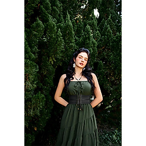 Black Lace-up Corset Elastic Retro Cinch Belt Waist Belts for Women Plus Size Black 2XL