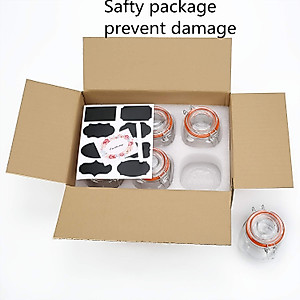 Encheng 25 oz Glass Jars With Airtight Lids And Leak Proof Rubber Gasket,Wide Mouth Mason Jars With Hinged Lids For Kitchen Canisters 750ml, Glass Storage Containers 6 Pack …