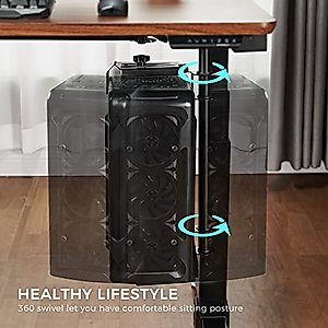 EUREKA ERGONOMIC CPU Holder Under Desk Mount, Computer Tower Holder 360° Swivel Height & Width Adjustable, Holds up to 44 lbs, Fits Most Computer Tower, Black