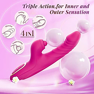 Adult Sex Toys Thrusting Dildo - Sex Toy Rabbit Vibrator with 10 Vibrating 7 Thrust Mode with Licking, G Spot Clitoral Toys for Women Female and Couples Pleasure Games