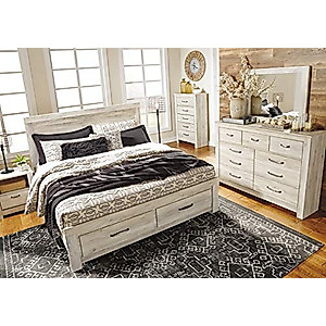 Signature Design by Ashley Bellaby Farmhouse Panel Headboard ONLY, King, Whitewash