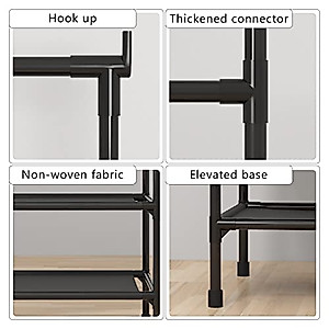 MOYIPIN Coat Rack Freestanding Closet Organizer,Simple Hall Tree with 3 Storage Shelves, Corner Storage Organizer, for Entryway, Bedroom, Black