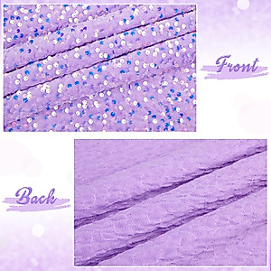 Iridescent Sequin Fabric 1 Yard Lavender Velvet Fabric by The Yard Purple Shimmer Sequin for DIY Craft Sewing Stretch Cloth for Custom Dress Birthday Party