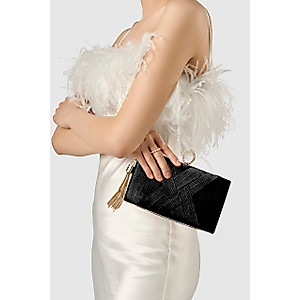 BABEYOND Clutch Purses for Women - Evening Bag Tassel Pendant Clutch for Bride Party Prom Wedding