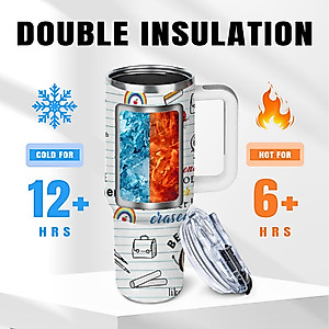 NIAXAUYT Teacher Appreciation Gifts - Birthday Gifts for Teachers Tumbler 40oz - Best Teachers Gift for Teacher Week, Graduation, Back to School, Christmas