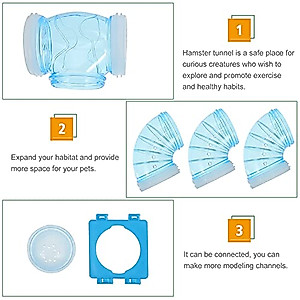 balacoo Hamster Tubes and Tunnels Kit, 2 Sets Transparent DIY Hamster Tunnel Playground, Small Animals Toys Hideout for cage