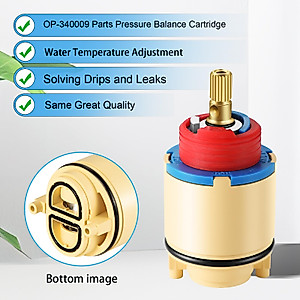 OP-340009 Pressure Balance Ceramic Cartridge, Shower Cartridge Replacement, for Tub/Shower Valves.
