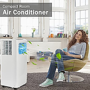 Global Air 10,000 BTU Portable Air Conditioners - Portable AC with Dehumidifier, Fan Mode, Remote Control & Window Kit Included - Ideal for Home, Office, Apartment & Small Rooms up to 300 Sq.Ft.