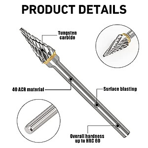 Redariti Carbide Rotary Burrs Set 1/8" Shank (3mm) 20PC, Double Cut Compatible with Dremel Accessories for Woodworking，Suitable for Fine Objects, Making Engraving Work More Excellent and Simple.