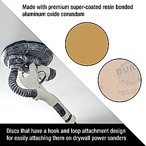 Dura-Gold Premium 9" Drywall Sanding Discs Variety Pack Box - 60, 80, 120, 180, 240 Grit (2 Discs Each, 10 Total) - Sandpaper Discs with Hook & Loop Backing, Fast Cutting For Drywall Power Sander Wood