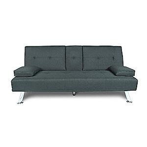 ERYE Modern Convertible Futon Sleeper Sofa with Pull Out Couch Bed, Functional Tufted Loveseat & Daybed for Home Office Apartment Studio Small Space Living Room