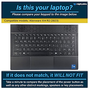 MightySkins Carbon Fiber Skin Compatible with Alienware X14 R2 (2023) Full Wrap Kit - Sunrise Bubbles | Protective, Durable Textured Carbon Fiber Finish | Easy to Apply | Made in The USA