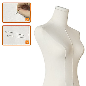 SHAREWIN Female Mannequin Torso Women Dress Forms for Sewing Manicanequin Body High Stability Gold Metal Stand for Clothing Dress Jewelry Display Adjustable Height 50”-70” Thin Body